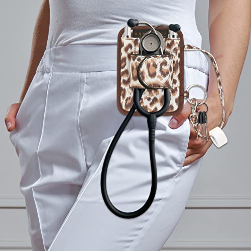 Stethoscope Holder Hip Clip with Pen Slot, Tape Strap and Keyring, Stethoscope Holder Carrier on Belt Pants and Scrubs, Universal Fit for All Stethoscope for Nurses Doctors, Nursing Students.