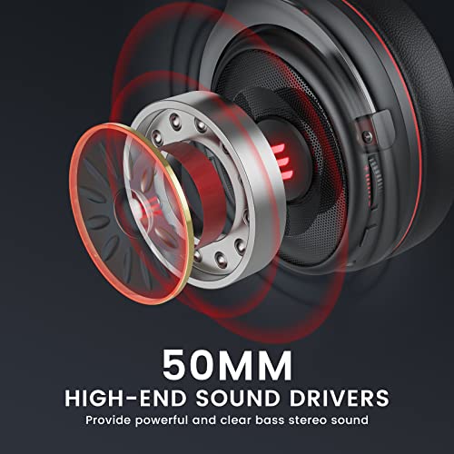 EKSA E900 Pro USB Gaming Headset for PC - Computer Headset with Detachable Noise Cancelling Microphone, 7.1 Surround Sound, 50MM Driver - Wired Headphones for PS4/PS5, Xbox One, Switch, Laptop