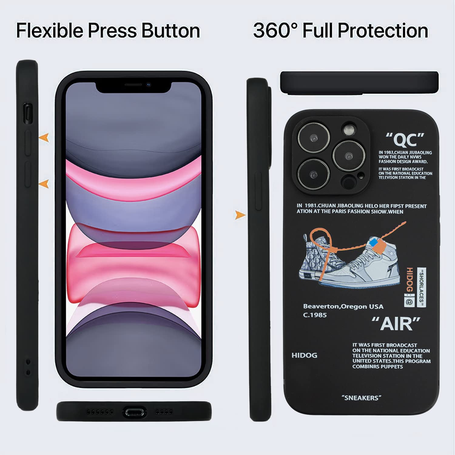 WeedExpert iPhone 13 Pro Max Case - Cool Boys Sports Shoes Brand TPU Phone Cover with Basketball Shoes Funny Pattern - Soft Silicone Shockproof Protective Case for iPhone 13 Pro Max (6.7")