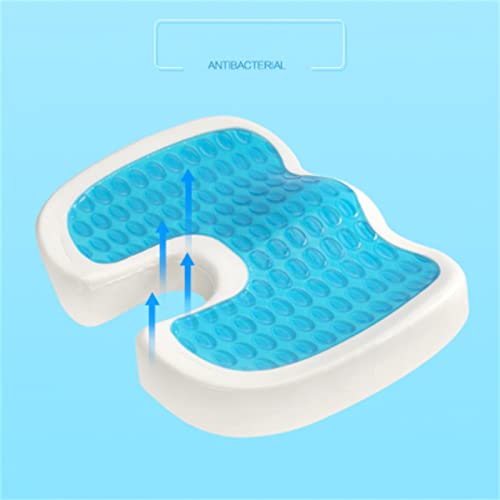 LLLY-Summer Cool Memory Foam Seat Cushion-Gel Buttocks Seat Cushion-Pain Relief,Pressure-Suitable for Office Chair Sedentary,Car-Gray