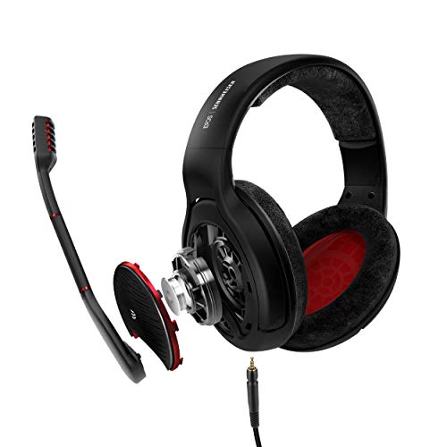 EPOS I Sennheiser GAME ONE Gaming Headset, Open Acoustic, Noise-canceling mic, Flip-To-Mute, XXL plush velvet ear pads, compatible with PC, Mac, Xbox One, PS4, Nintendo Switch, and Smartphone - Black.