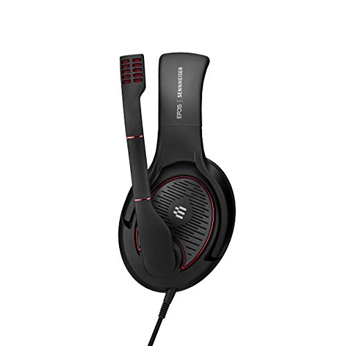 EPOS I Sennheiser GAME ONE Gaming Headset, Open Acoustic, Noise-canceling mic, Flip-To-Mute, XXL plush velvet ear pads, compatible with PC, Mac, Xbox One, PS4, Nintendo Switch, and Smartphone - Black.