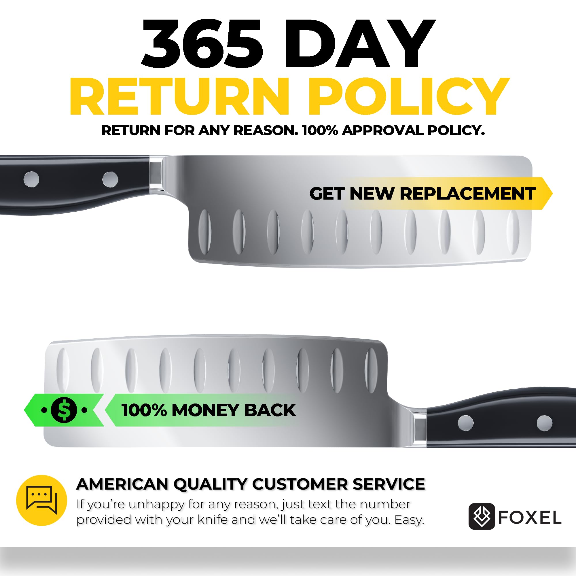 FOXEL Best Nakiri Knife 5.76 Inch Square Vegetable Knife - Hallowed Edge Razor Sharp German High Carbon Steel - Full Tang Balanced Handle for Produce, Fruits, and Veggies