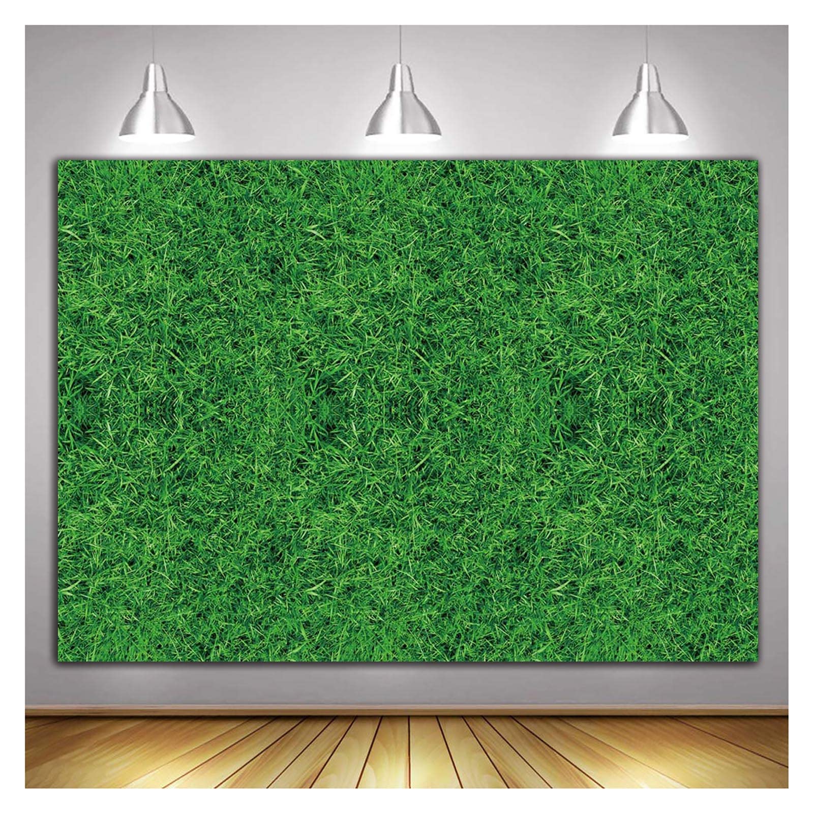 Nature Green Grass Photography Backdrops Spring Realistic Grass Lawn Photography Backgrounds Newborn Baby Shower Wedding Birthday Party Decoration Studio Props Cake Table Booth Banner 7x5ft
