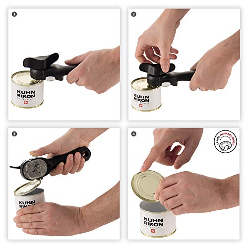 Kuhn Rikon Pull Chop Chopper/Manual Food Processor with Cord Mechanism, Green, 2-Cup & Auto Safety LidLifter/Can Opener with Ring-Pull, 8 x 2.5 x 2.75 inches, Red