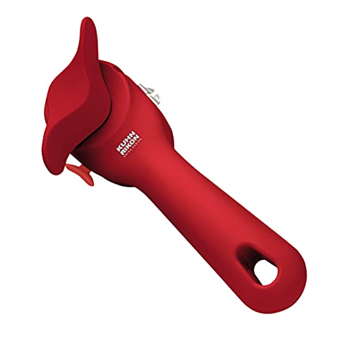 Kuhn Rikon Pull Chop Chopper/Manual Food Processor with Cord Mechanism, Green, 2-Cup & Auto Safety LidLifter/Can Opener with Ring-Pull, 8 x 2.5 x 2.75 inches, Red