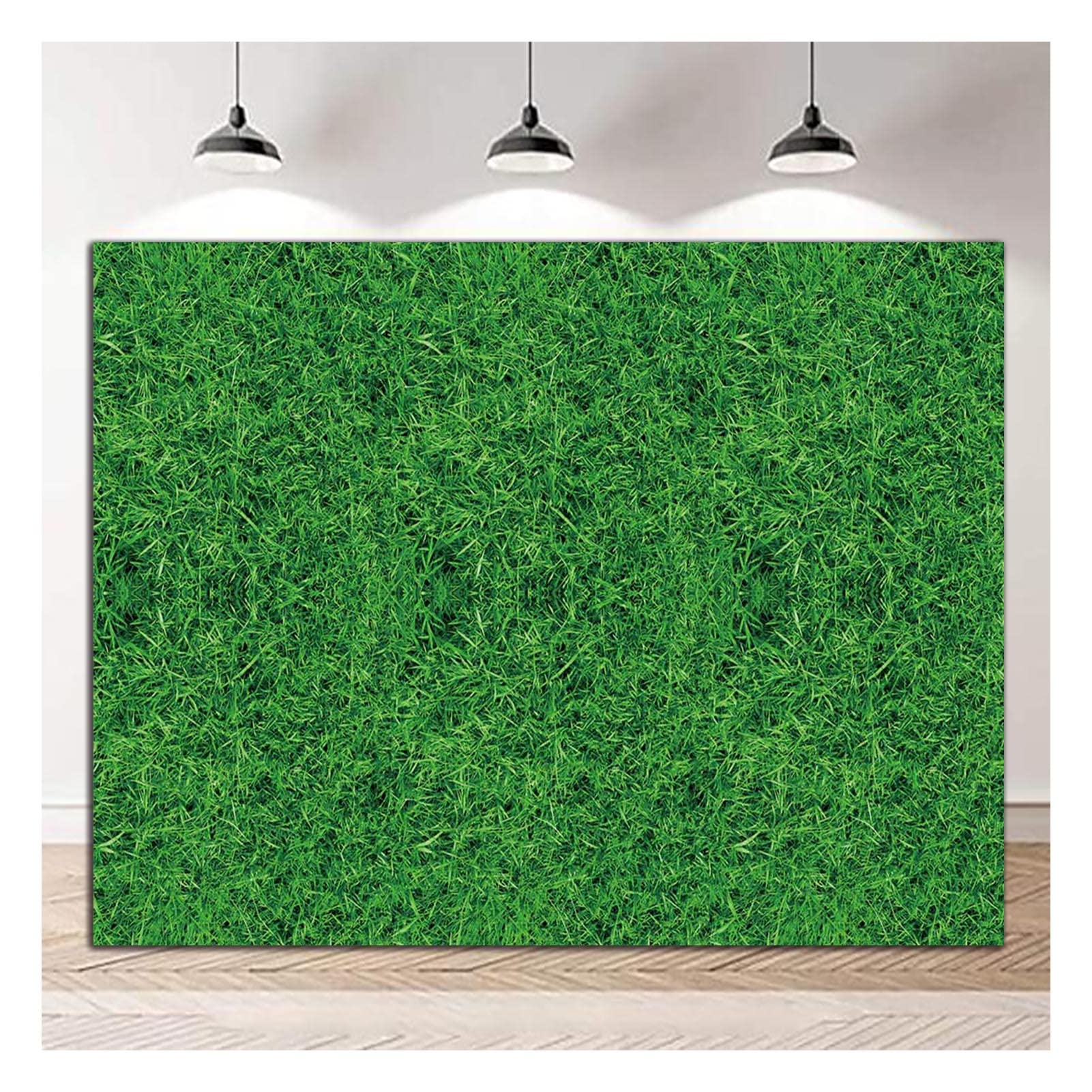 Nature Green Grass Photography Backdrops Spring Realistic Grass Lawn Photography Backgrounds Newborn Baby Shower Wedding Birthday Party Decoration Studio Props Cake Table Booth Banner 7x5ft