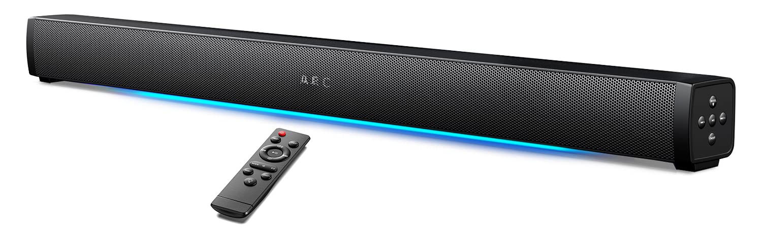 WITSHOCK Sound Bar Soundbar TV Speaker: Surround System Home Theater with Built-in Subwoofer Wireless Wired Bluetooth 5.0 Optical AUX HDMI-ARC RCA USB Connectivity for Television - Mountable