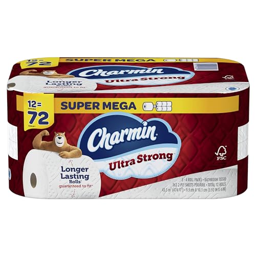 Charmin Ultra Strong Toilet Paper 12 Mega XL Rolls, 363 Sheets Per Roll (Packaging May Vary)