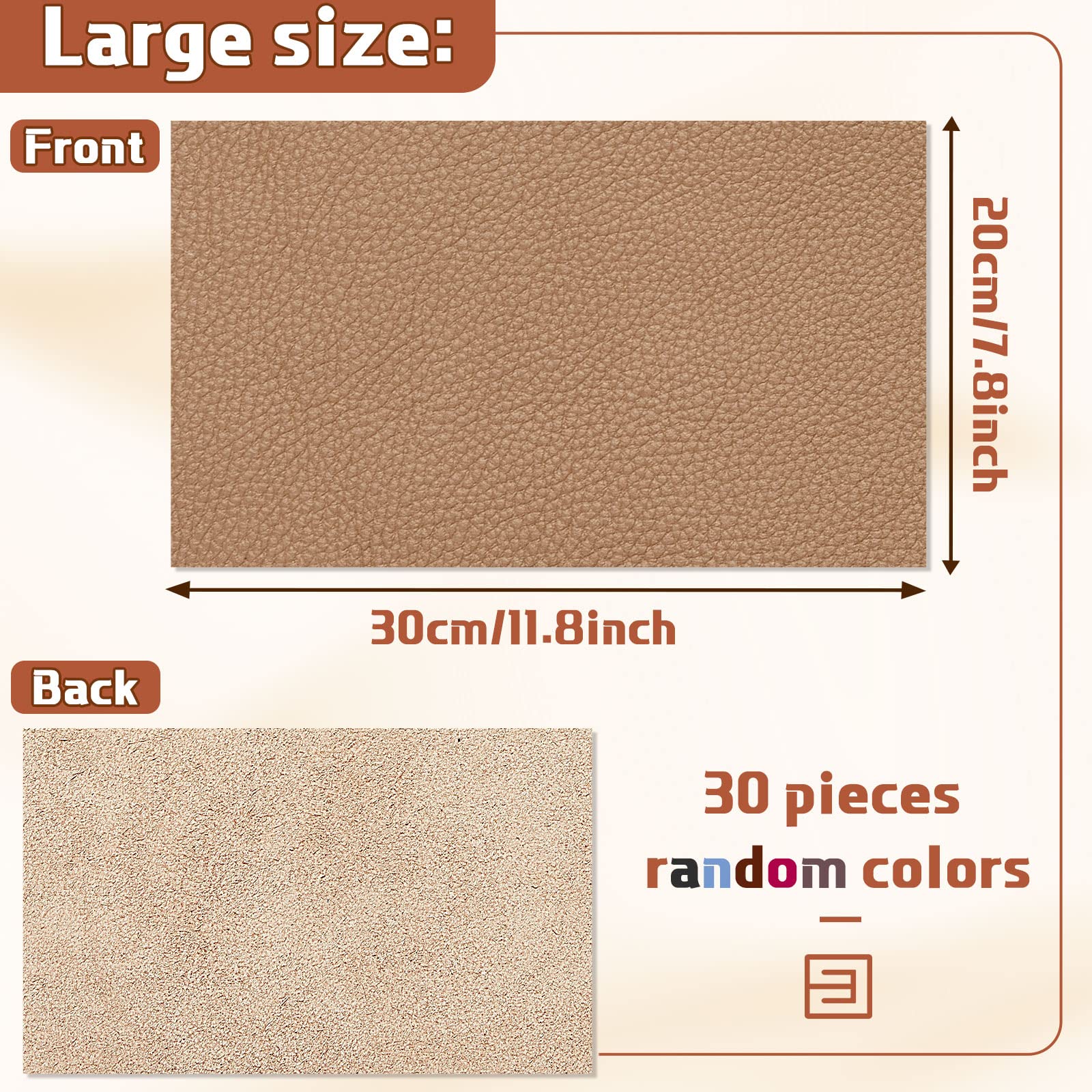 Amylove 30 Pcs Genuine Leather Sheets for Craft 12 x 7.8 Inch Tooling Leather Material 5lb