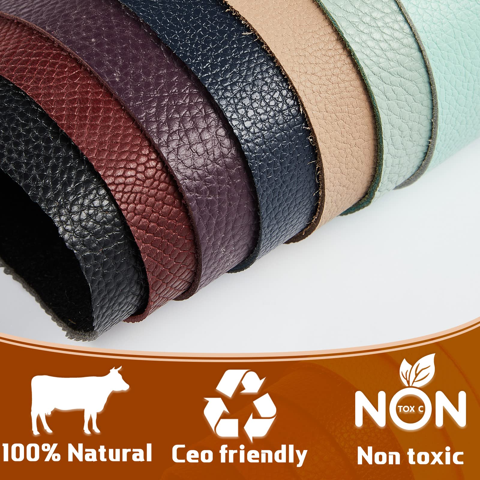 Amylove 30 Pcs Genuine Leather Sheets for Craft 12 x 7.8 Inch Tooling Leather Material 5lb