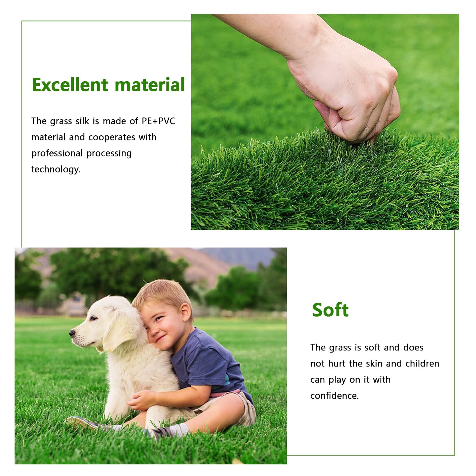 Loytryal Artificial Grass Turf Tiles Interlocking Fake Grass Mat Tiles 9PCS 12''x12'' Floor Decoration Grass Pad Tiles with Waterproof Bottom Plate for Outdoor & Indoor