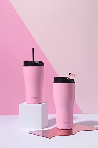 CIVAGO 30 oz Insulated Tumbler with Straw and Lid, Stainless Steel Travel Coffee Mug Cup, Double Wall Vacuum Water Bottle, Black Leopard