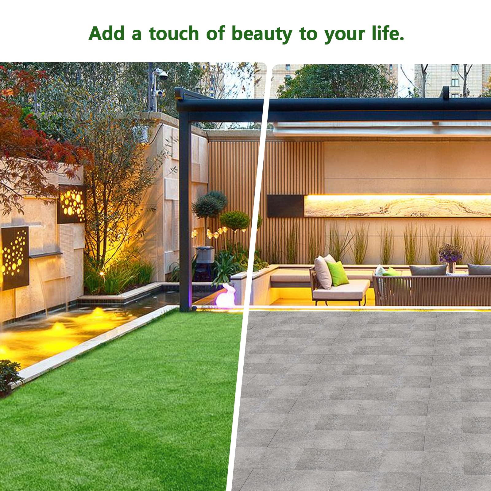 Loytryal Artificial Grass Turf Tiles Interlocking Fake Grass Mat Tiles 9PCS 12''x12'' Floor Decoration Grass Pad Tiles with Waterproof Bottom Plate for Outdoor & Indoor