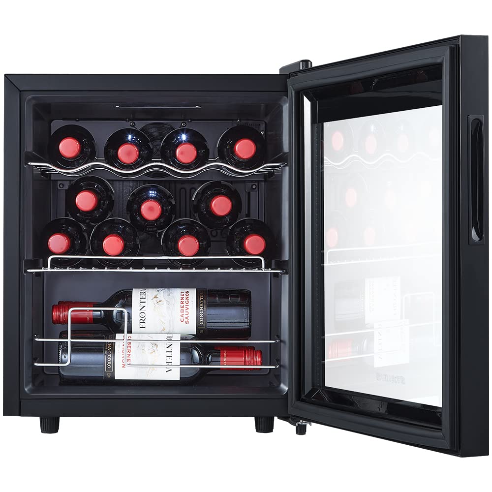 STAIGIS Beverage Refrigerator, 1.6 Cu.ft Mini Fridge w/ 45 Can Capacity, Small Beverage Cooler for Home - Freestanding, Glass Door