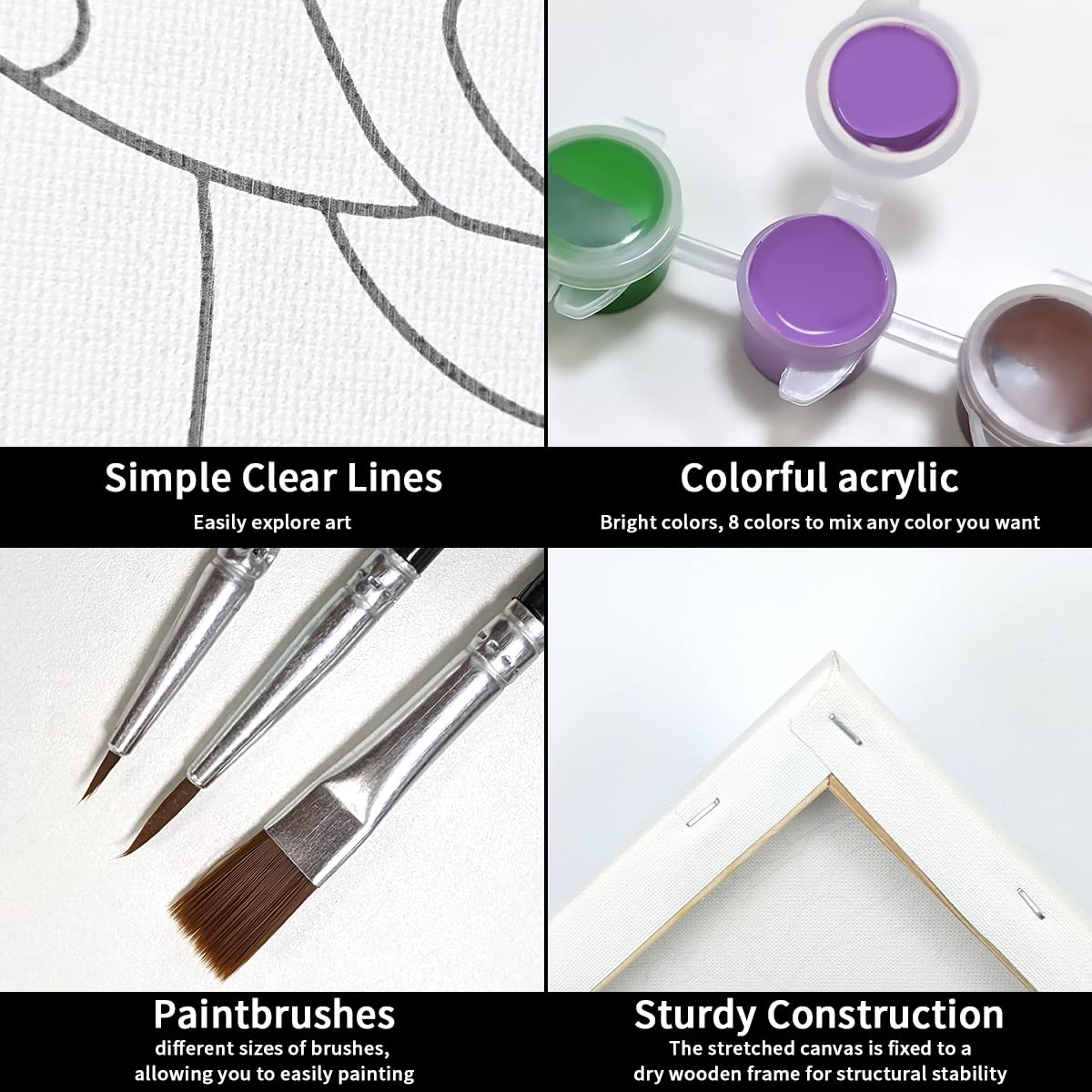 VOCHIC Couples Paint Party Kits Pre Drawn Canvas for Adults for Paint and Sip Date Night Games for Couples Painting kit 12x16 Crown High Heel Sneakers (2 Pack) Valentine