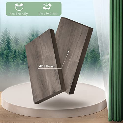 JOINHOM Farmhouse Nightstand Bedroom, End Table with Barn Door and Shelf, Wooden Side Table for Living Room, Office, Bedroom