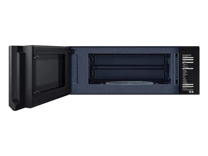 SAMSUNG 1.1 Cu Ft Smart SLIM Over the Range Microwave Oven w/ 550 CFM Hood Vent, Wi-Fi, Voice Control, LED Light Bar, 1100 Watt, ME11A7710DG/AA, Fingerprint Resistant Stainless Steel, Black