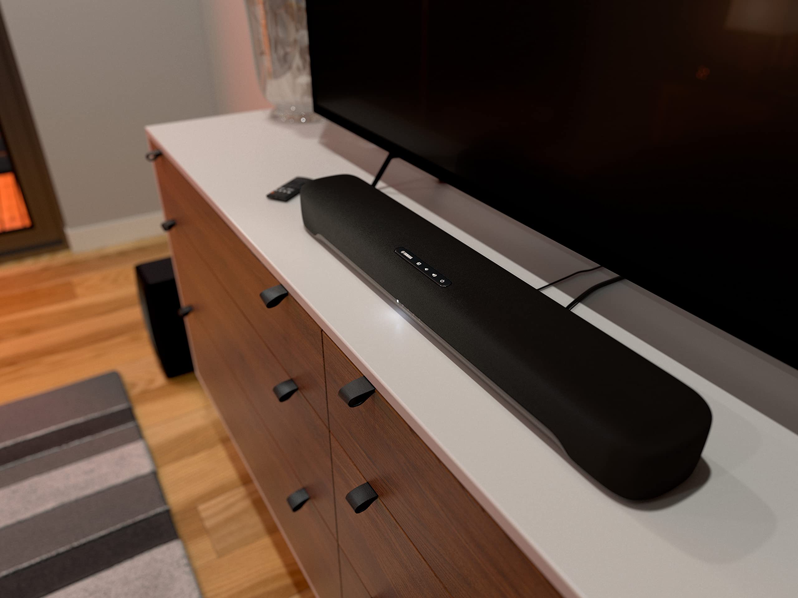 Yamaha Audio SR-C30A Compact Sound Bar with Wireless Subwoofer and Bluetooth, Black