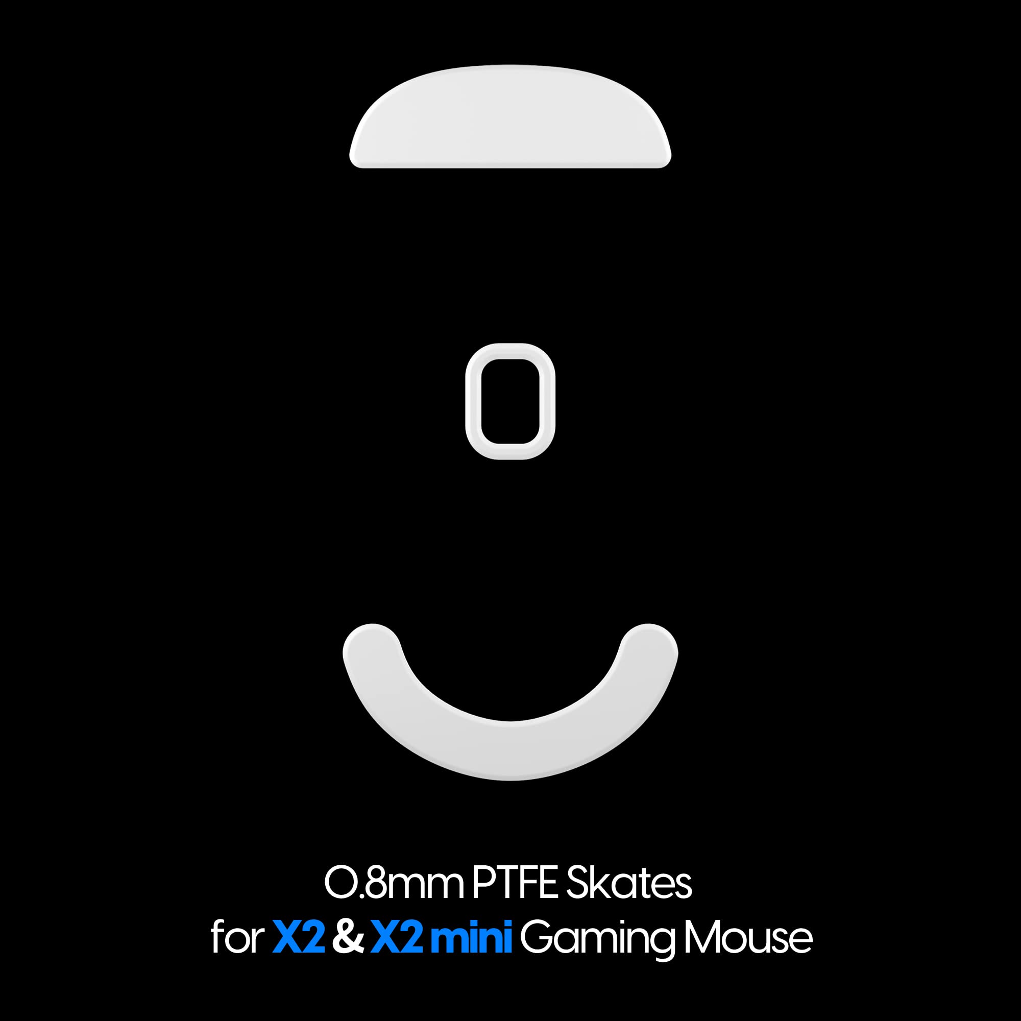 Pulsar Gaming Gears - PTFE Mouse Feet for X2 & X2 Mini Wireless Mice Premium Skate - White, Thick Type (0.8mm)
