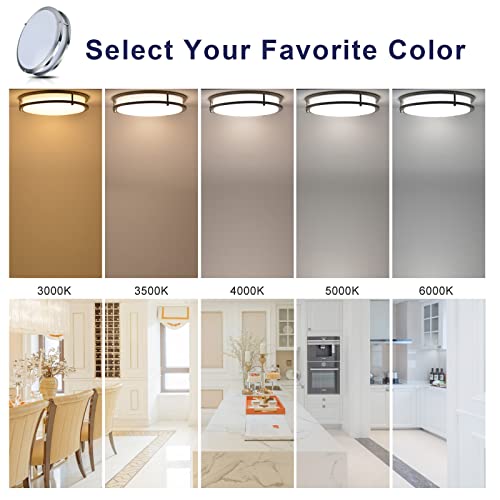 Arcfox 18W LED Flush Mount Ceiling Light Fixture 12 inch 860lm 5CCT Selectable 3000K/3500K/4000K/5000K/6000K Modern Ceiling Lamp Dimmable for Dining Room Hallway Bedroom Living Room