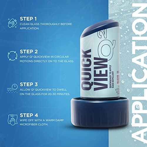 GYEON Quartz QuickView - Easy-to-Use Ceramic Coating for Glass - Extremely Hydrophobic - Professional Grade Ceramic Coating - Applies in Seconds - Perfect Addition to Your Car Detailing Kit