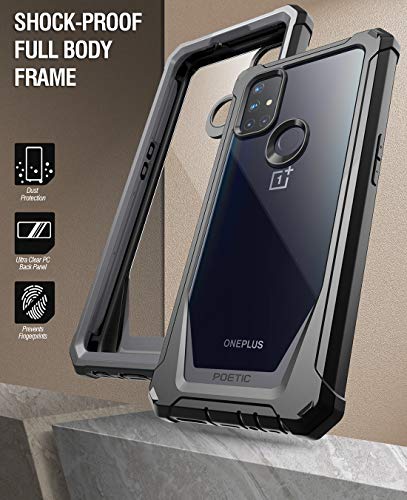 Poetic Guardian Series Case Designed for OnePlus Nord N10 5G, Full-Body Hybrid Shockproof Bumper Cover with Built-in-Screen Protector, Black