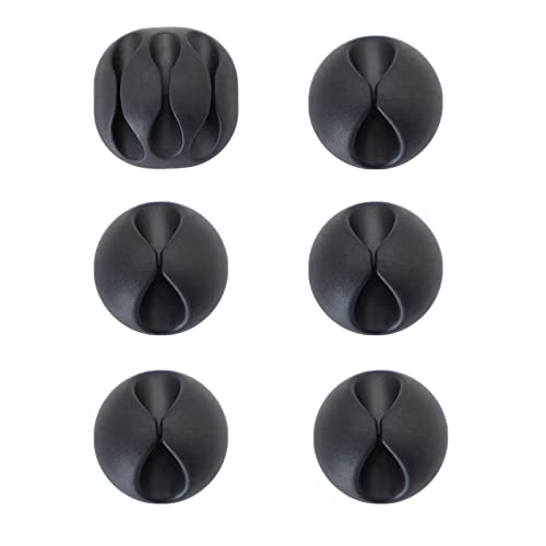 SDZONGES Cord Organizer, 6PCS Cable Clips, Black Cord Holder, Cable Organizer for Desk Management (5PCS One Slot+1PCS Triple Slot)