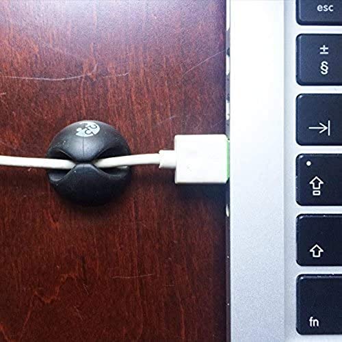 Cable Clips Management - Nightstand Accessories - Cord Organizer - Desk Cable Management - Wire Holder System - Adhesive Cord Clips - Home, Office, Cubicle, Car - Gift Idea - Black