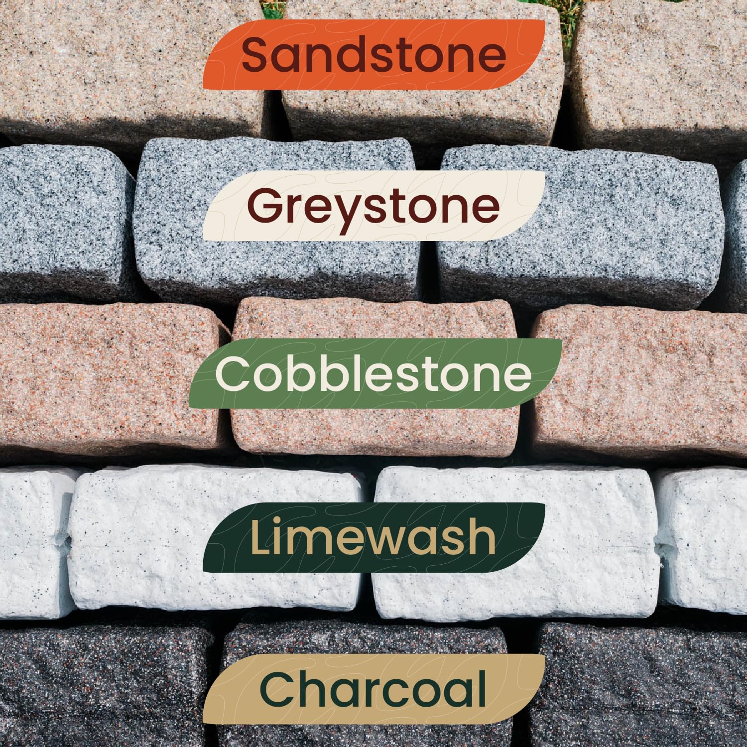 Beuta Sandstone Left Turn Block – Landscape Edging for Lawn & Garden, Easy No Dig Installation and Connects to Other Beuta Blocks, Heavy Duty Composite Resin Flex Wall Stone - 1 pc.
