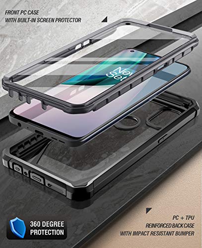 Poetic Guardian Series Case Designed for OnePlus Nord N10 5G, Full-Body Hybrid Shockproof Bumper Cover with Built-in-Screen Protector, Black