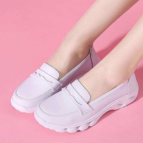 KOFUBOKE Comfortable Women Nurse Shoes Lightweight Non-Slip Work Shoes(White,8.5)