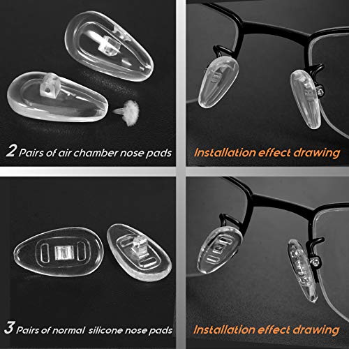 Eyeglass Repair Tools Kit, TEKPREM Glasses Screwdriver Set with Screws, Nose Pads, Phillips & Flathead Screwdrivers,Tweezer,Cleaning Cloth for Eye glasses,Sunglasses and Nose Piece Replacement