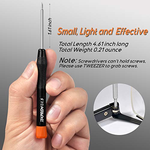 Eyeglass Repair Tools Kit, TEKPREM Glasses Screwdriver Set with Screws, Nose Pads, Phillips & Flathead Screwdrivers,Tweezer,Cleaning Cloth for Eye glasses,Sunglasses and Nose Piece Replacement