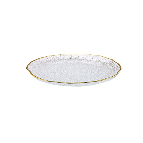 Karaca Milanda Gold Glass Dinnerware Set for 4 People, 12 Pieces, Transparent Gold