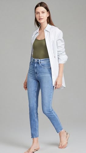 PAIGE Women's Ultra High Rise Cindy Distressed Jeans
