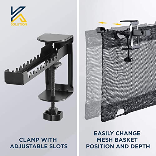 Under Desk Mesh Cable Management β 36 inch Cable Manager Tray for Cord Power Strip -No Drill Cable Management - Safe Wire Management Net for Desks, Office, and Home (Black)