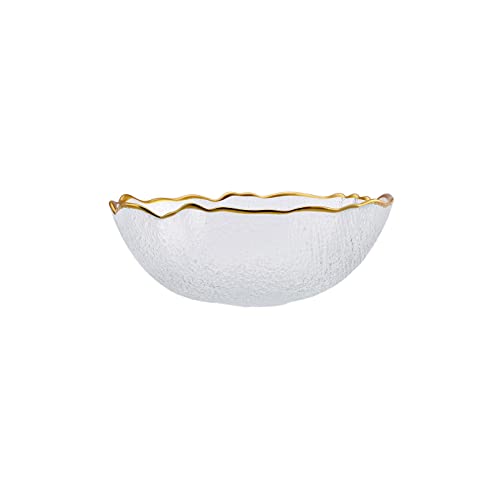 Karaca Milanda Gold Glass Dinnerware Set for 4 People, 12 Pieces, Transparent Gold