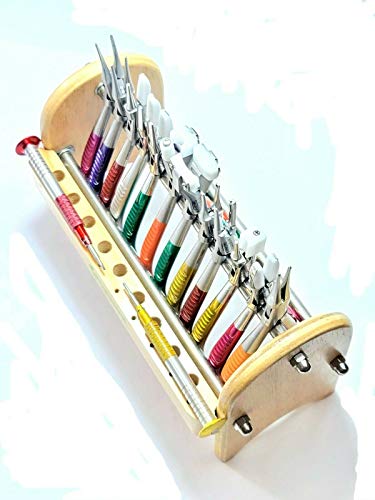 ArtLab Premium German Optical Plier Eyeglass Repair Tool Kit -14 Each Optician ! Optical Pliers,Eyeglasses Tool Set- with 12 Optician’s Pliers and 2 Screwdrivers with Stand