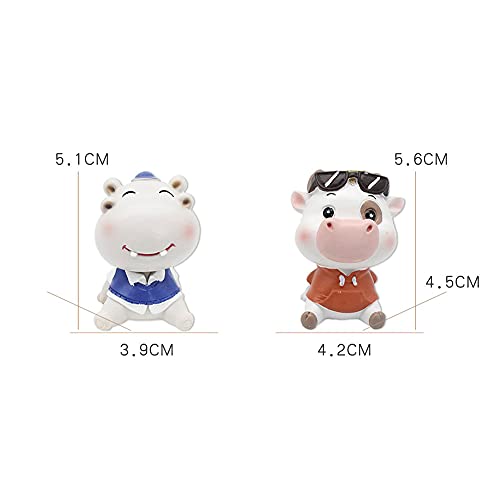 ikasus Cute Cow Toy Car Ornaments,Lovely Cow Car Dashboard Decorations Bobble Shaking Head Car Doll Desktop Toy Dolls,Car Interior Accessories,Perfect for Dashboard, Home, Kitchen, Office Decoration