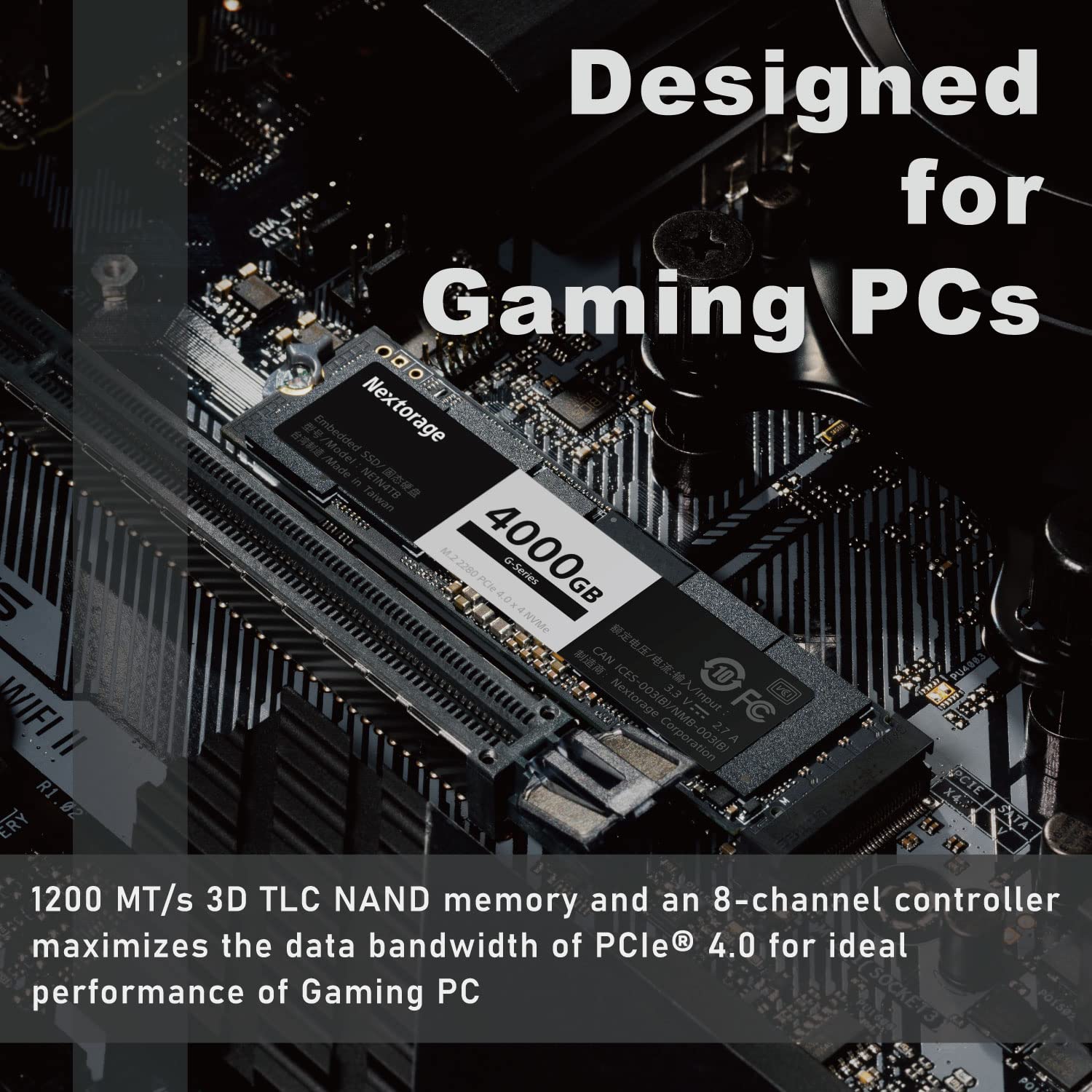 Nextorage Japan 1TB NVMe PCIe Gen.4 M.2 Internal SSD (Read Speed up to 7300MB/s Write Speed up to 6000 MB/s)