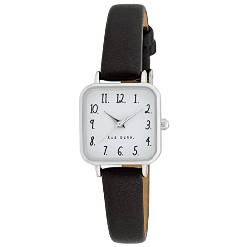 Rae Dunn Women's Amy 24mm Square Face Vegan Leather Strap Watch (RD1003) (Pink)