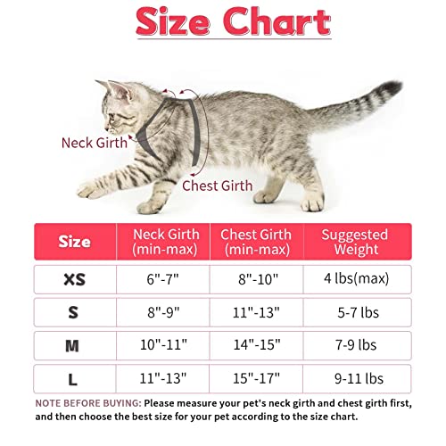 Cat Vest Harness and Small Dog Vest Harness for Walking, All Weather Mesh Harness, Cat Vest Harness with Reflective Strap, Step in Adjustable Harness for Small Cats (Red, XS)