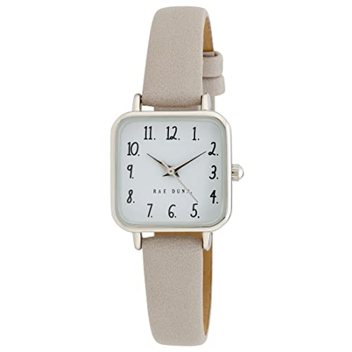 Rae Dunn Women's Amy 24mm Square Face Vegan Leather Strap Watch (RD1003) (Pink)