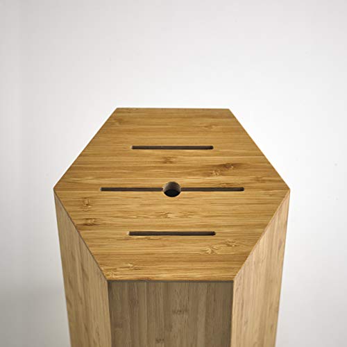 360KB MAX ™ - magnetic rotating knife block - w/top slots, capaciy for 20+ knives - largest in the 360 Knife Block ® family. (Honey Bamboo)