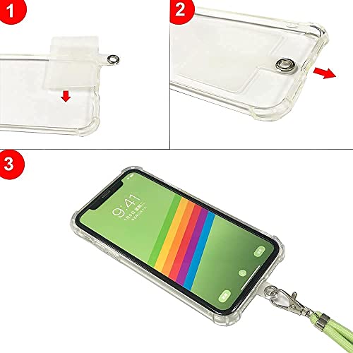 Universal Cell Phone Lanyard, Adjustable Nylon Neck Strap with Connector, Crossbody Phone Lanyard Compatible with Full Coverage Phone Case (Green)