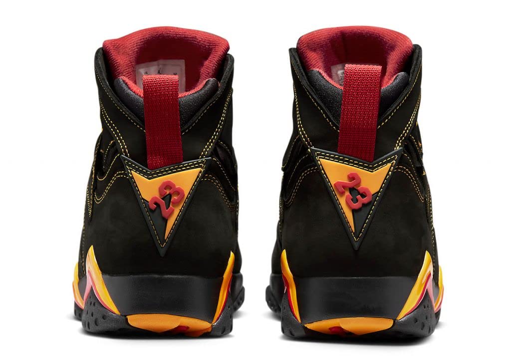 Jordan Mens Air Jordan 7 Retro CU9307 081 Citrus 2022 - Size 9.5, Black/Citrus-varsity Red