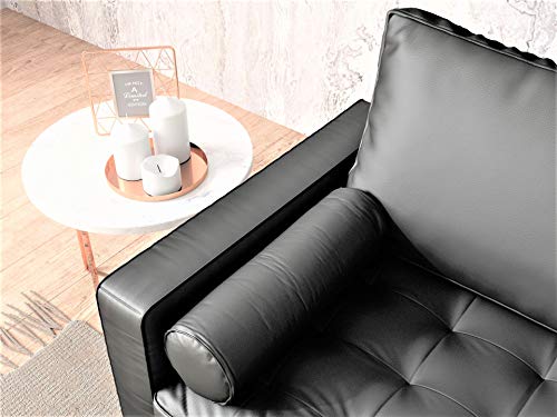 US Pride Furniture NS5452-L Caladeron Mid-Century Modern Loveseat in Faux Leather, PVC Black