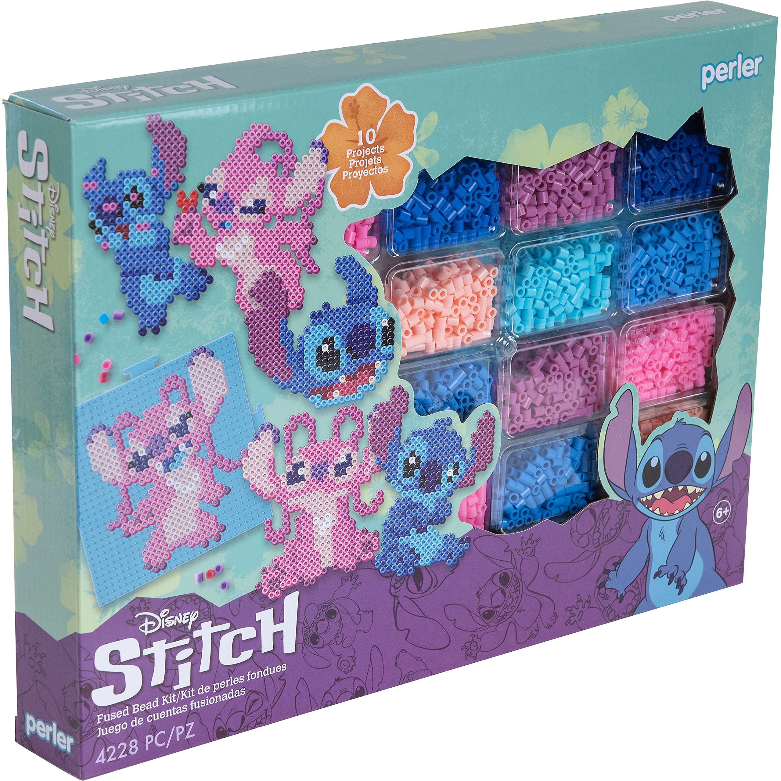 Perler Disney Stitch Kid's Crafts, Pattern Sizes Vary, Multicolor 4429