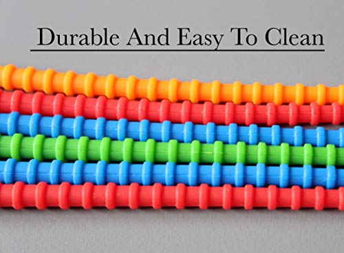 Multi Purpose Silicone Zip Ties - 20 pcs - 6 inch Reusable Zip Ties - Releasable Zip Ties in Multi Color (Red, Blue, Green, Orange) - Ties for Home, Office from EcoSearene